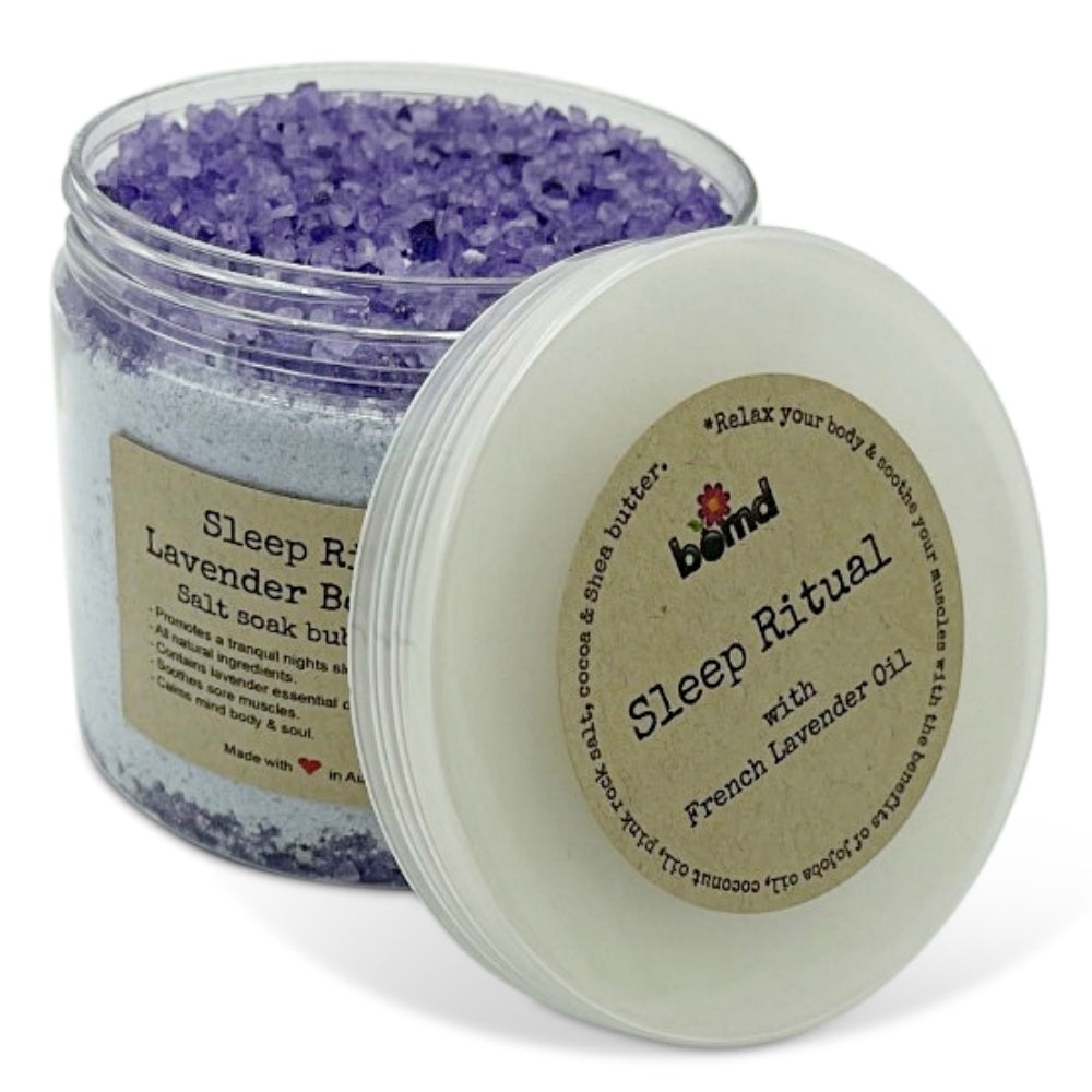 Sleep Ritual French Lavender Body & Muscle Soak Bubbling Salt Crystal ...